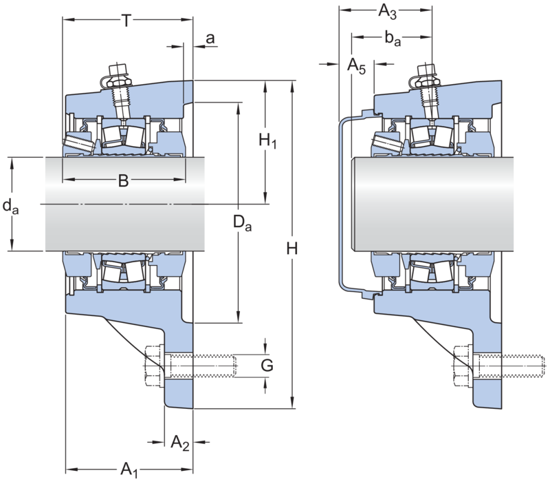 علب التروس SKF FYNT 35 F Roller bearing flanged units, for metric shafts